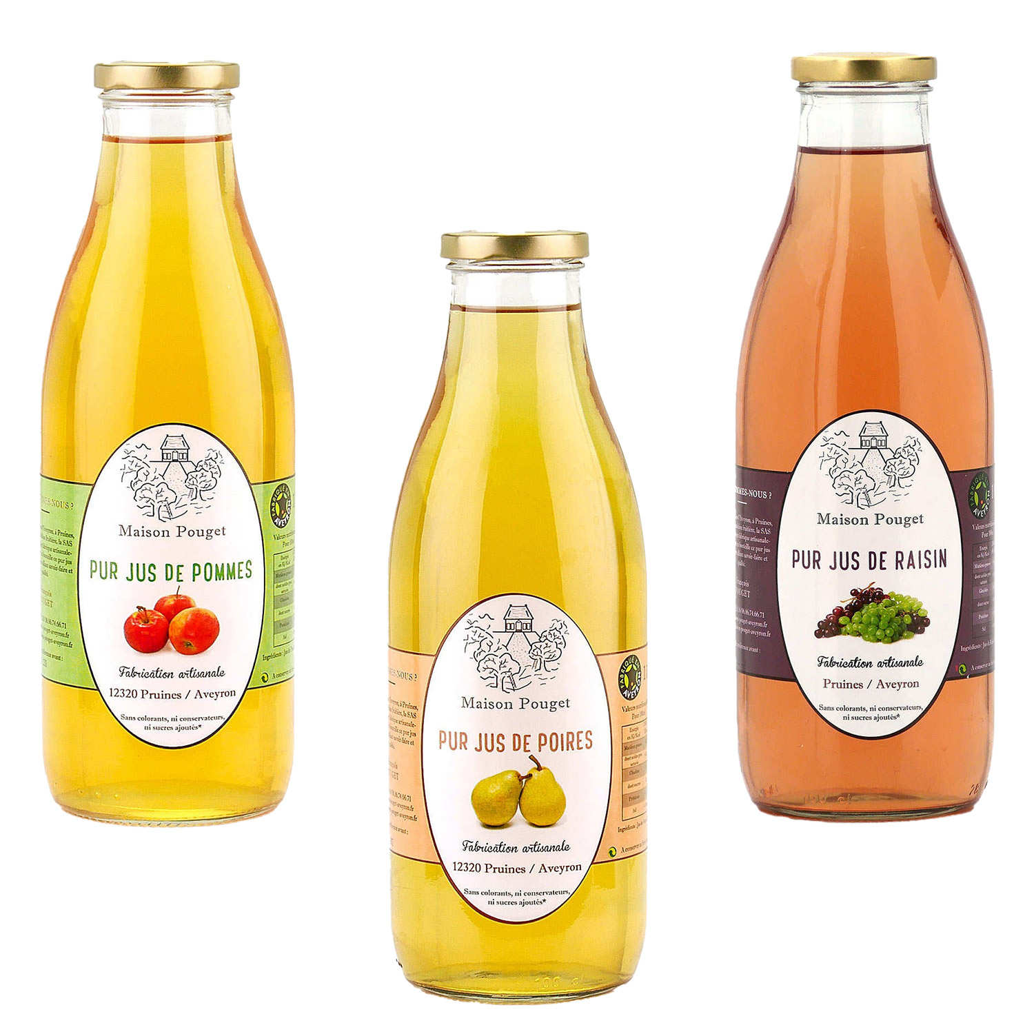 Assortment of 3 Maison Pouget fruit juices - Maison Pouget