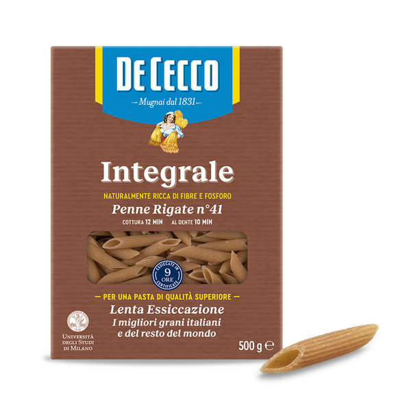 Penne Rigate n°41 Integrale - Wholemeal pasta De Cecco - De Cecco