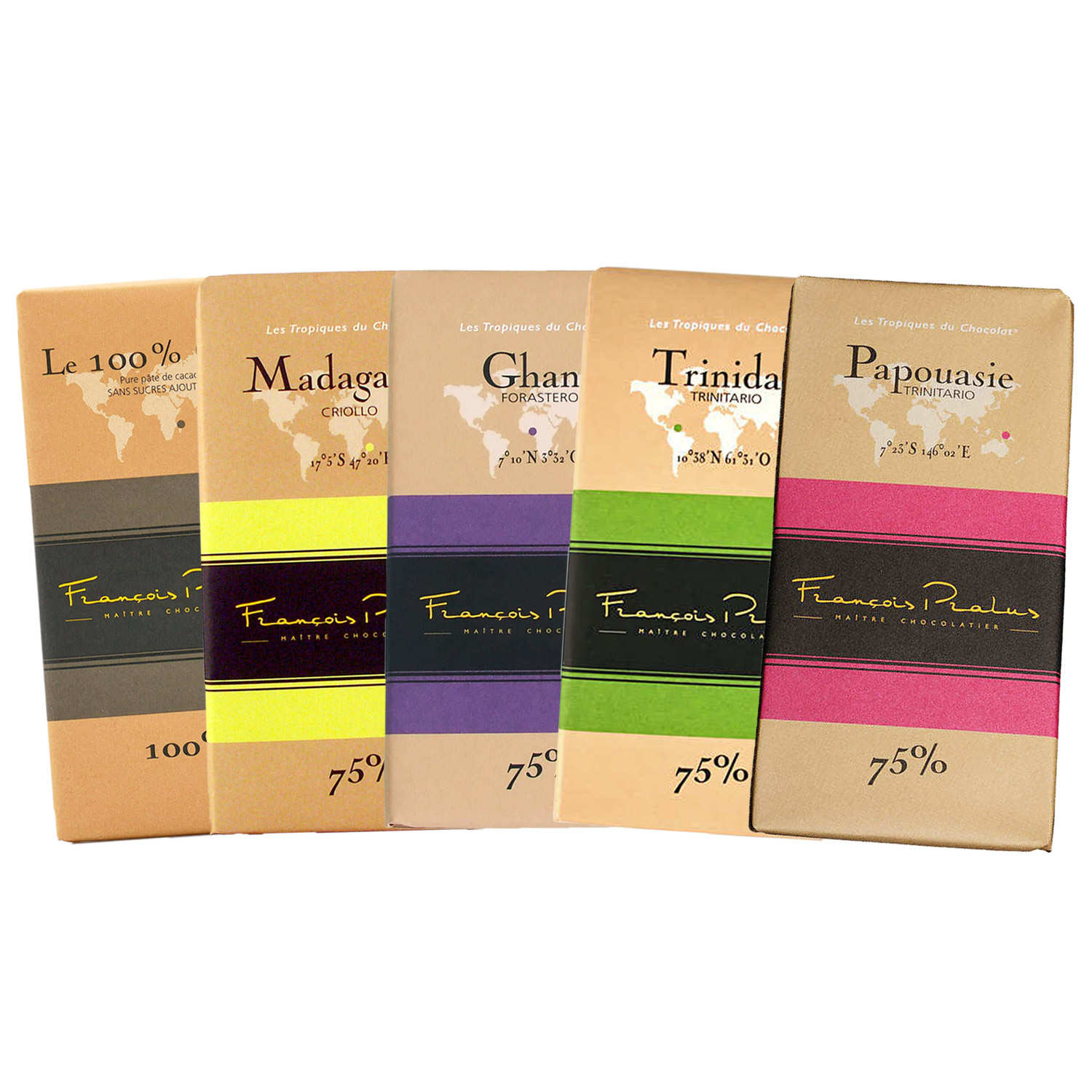 Assortiment découverte de 5 tablettes de chocolat Pralus - Chocolats ...