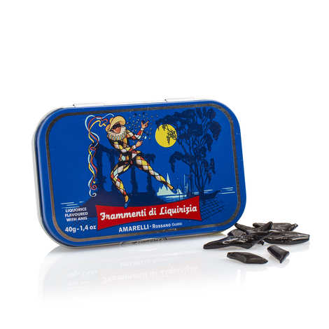 Small diamonds of hard Licorice with anise - Arlecchino Amarelli metal ...