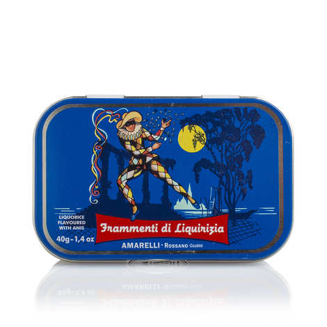 Small diamonds of hard Licorice with anise - Arlecchino Amarelli metal ...