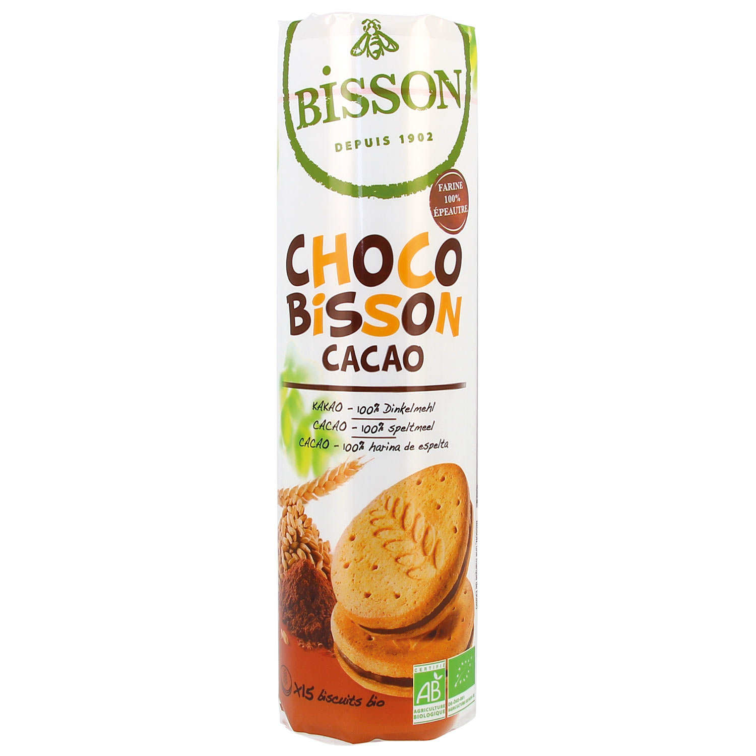 Biscuits filled with organic chocolate - Choco bisson organic cocoa ...