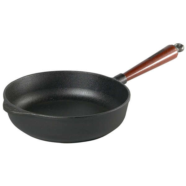 Deep cast iron high-sided frying pan - 25cm