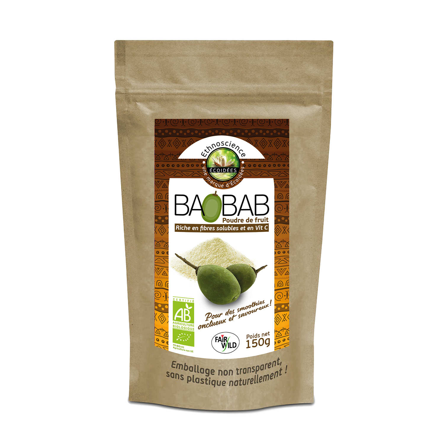 Organic Baobab powder - Ethnoscience - Ecoidées